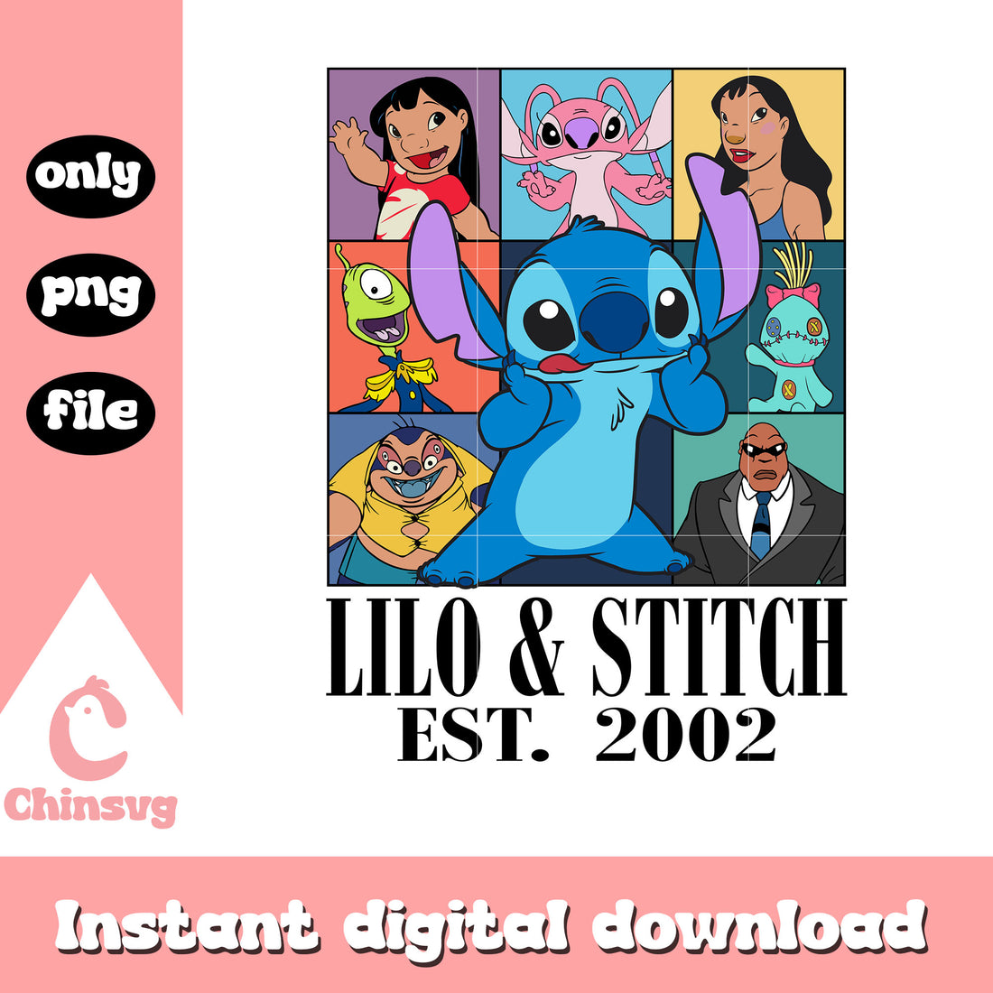 Cartoon lilo est 2002 design png, stitch characters png – Chinsvg