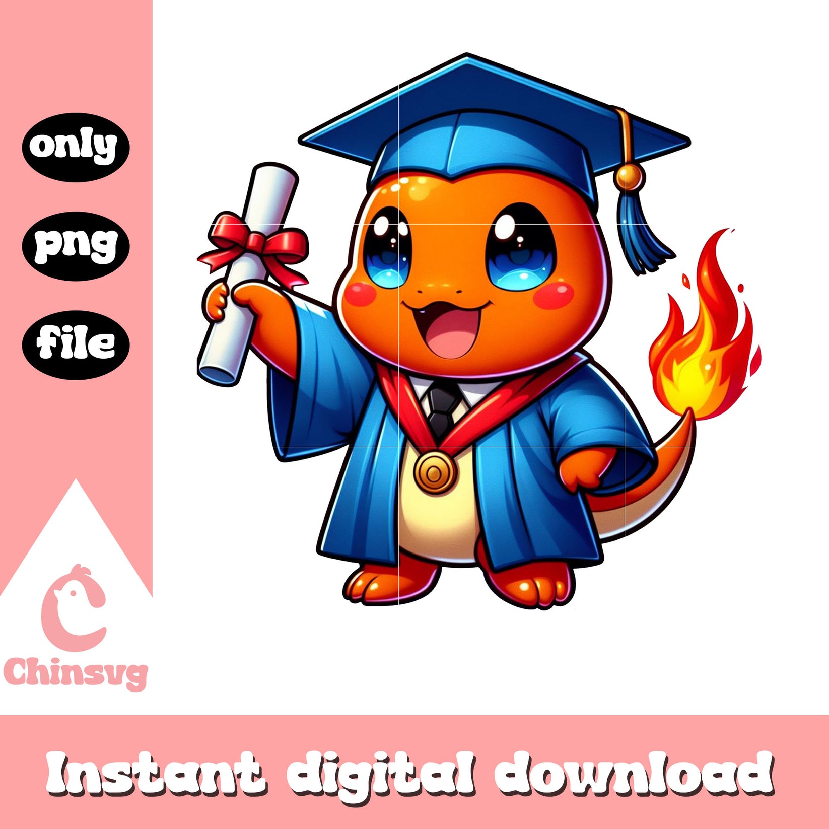 Charmander pokemon chibi graduation png, graduation design png – Chinsvg