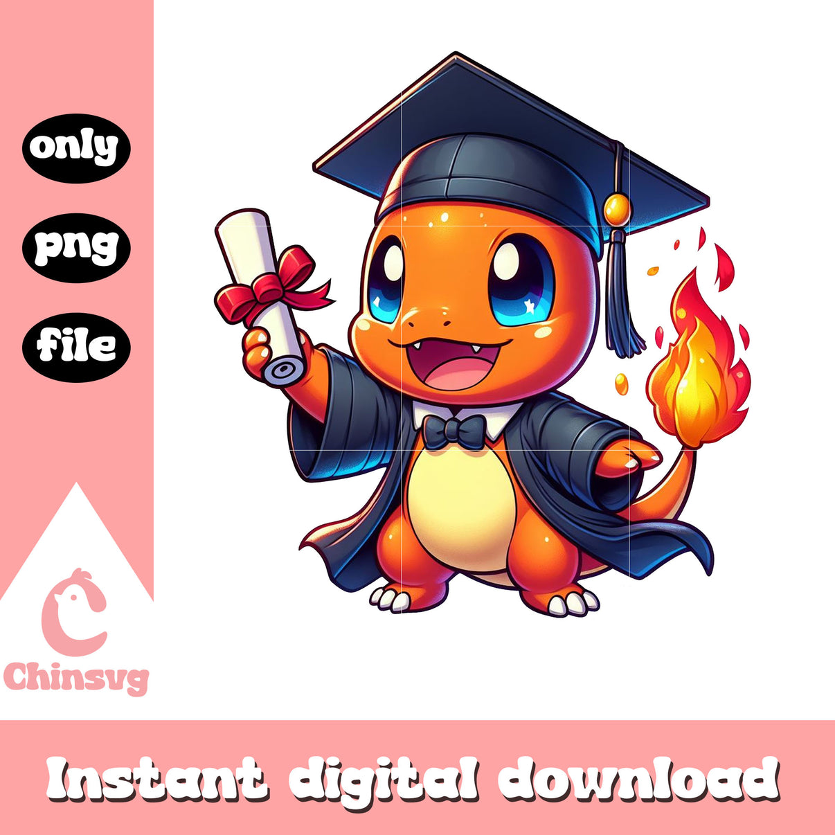 Charmander pokemon graduation design png, charmander graduation png ...