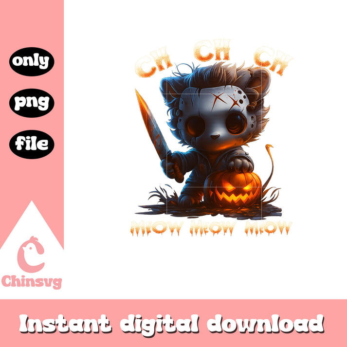 Ch ch ch meow meow meow horror movies design png, horror movie png ...