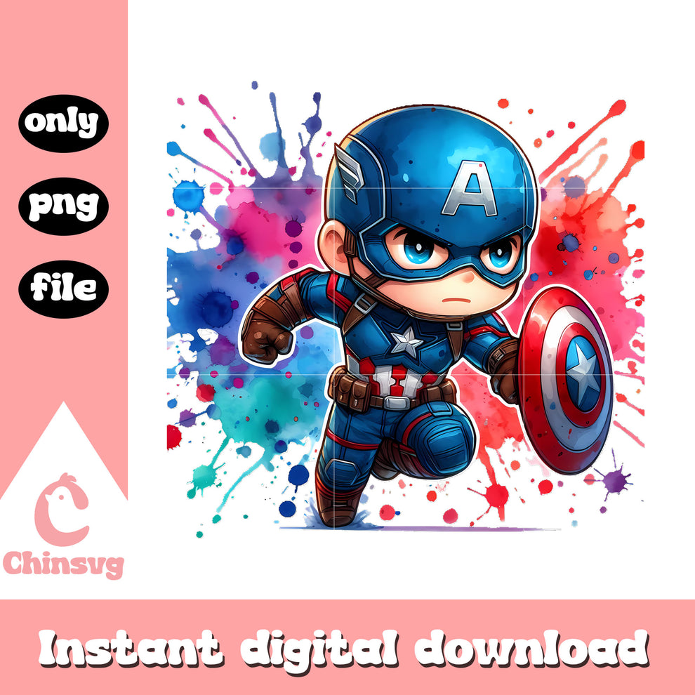 Chibi captain america design png, the marvel's avengers png – Chinsvg