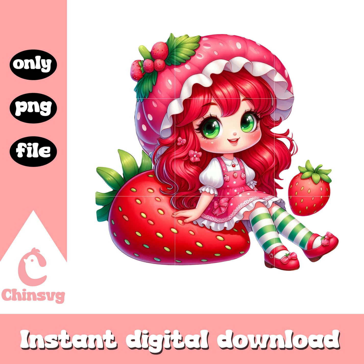 Chibi cute strawberry doll clipart png, strawberry shortcake png – Chinsvg