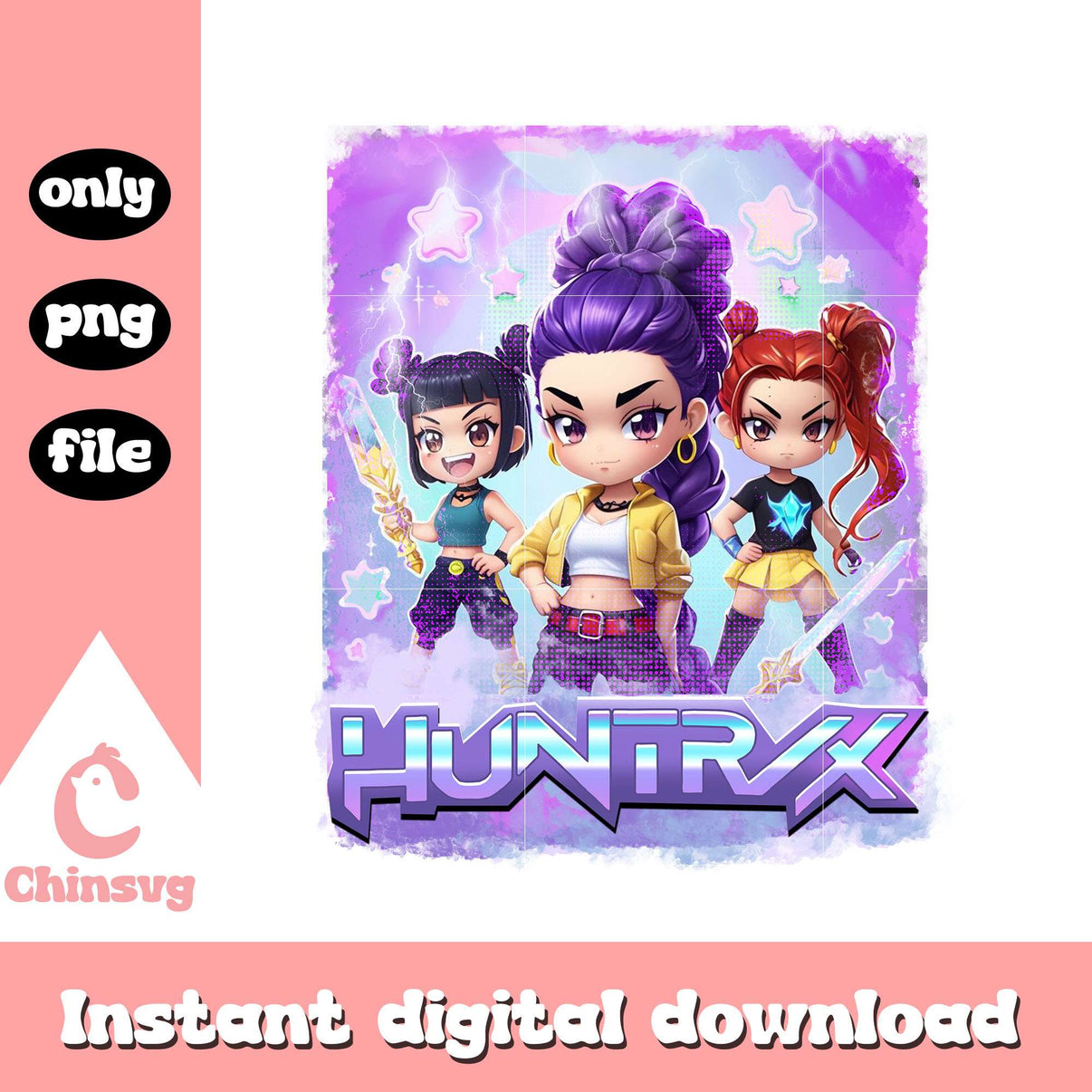 Chibi huntrix characters design png, kpop hunters movie png – Chinsvg