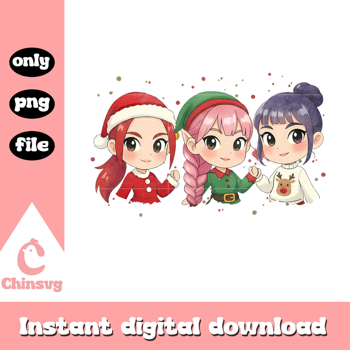 Chibi huntrix christmas clothes png, christmas outfits png – Chinsvg