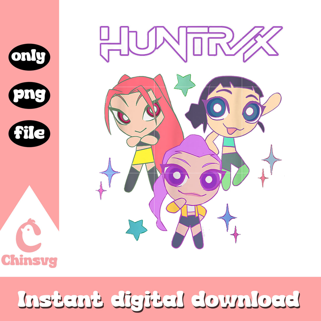 Chibi kpop girl huntrix design png, huntrix characters png – Chinsvg