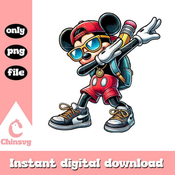 Chibi mickey dabbing back to school design png, mickey disney png – Chinsvg