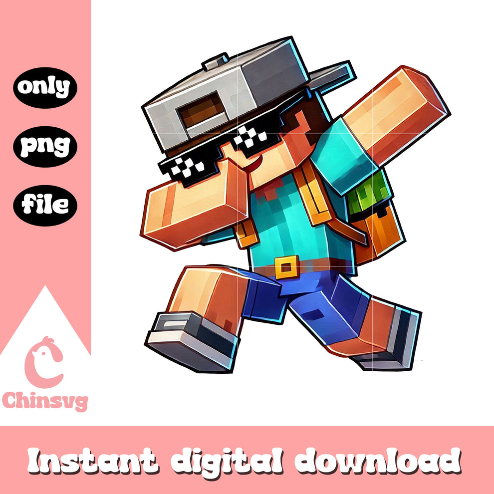 Chibi minecraft dabbing back to school design png, minecraft png – Chinsvg