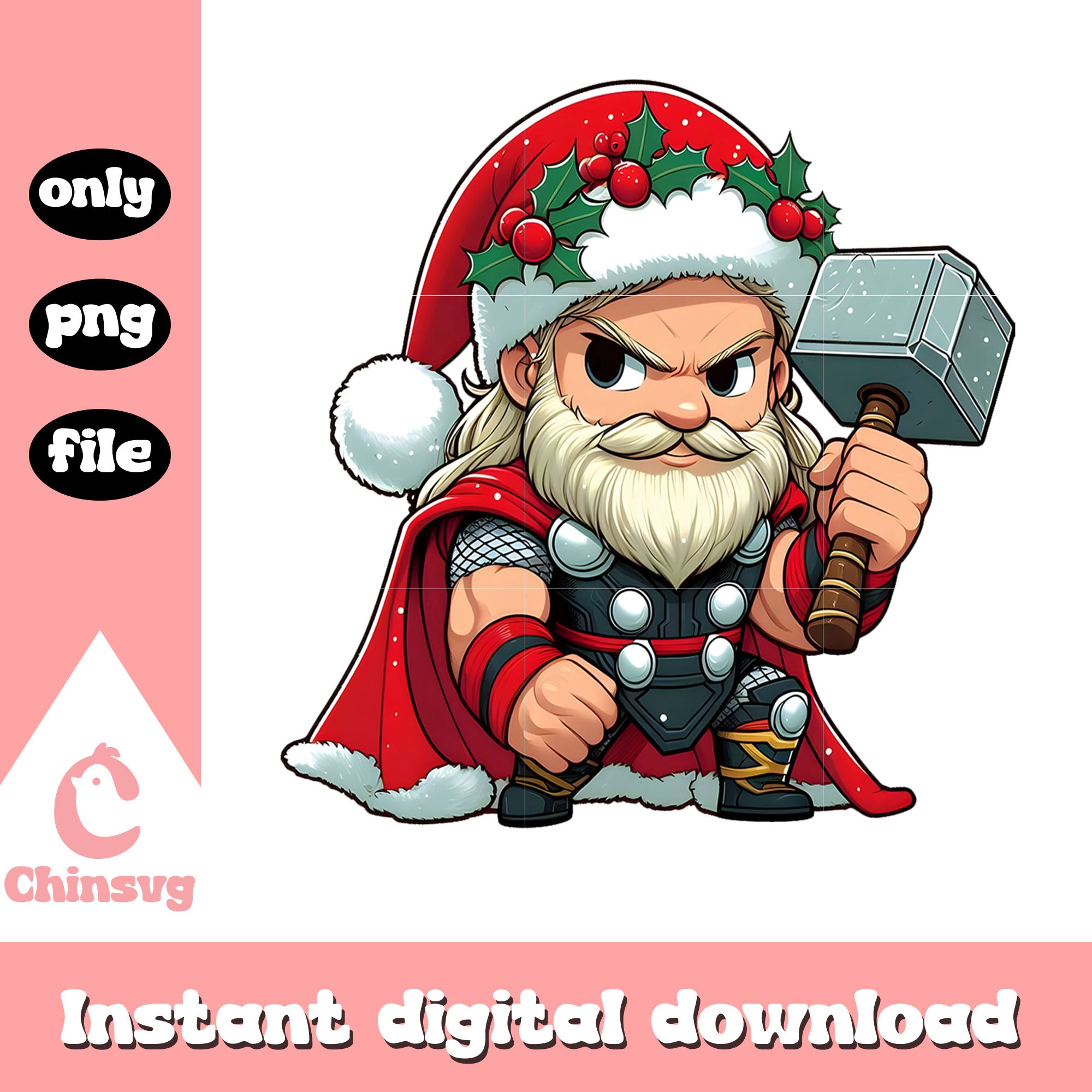Chibi thor santa claus on christmas png, christmas day png – Chinsvg
