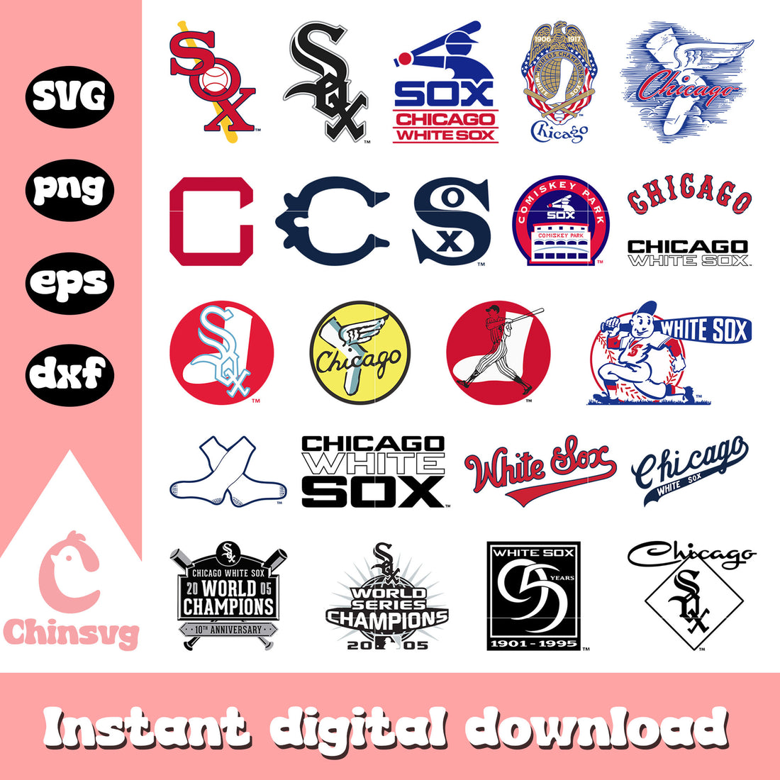 Chicago white sox design bundle svg, chicago white sox svg – Chinsvg