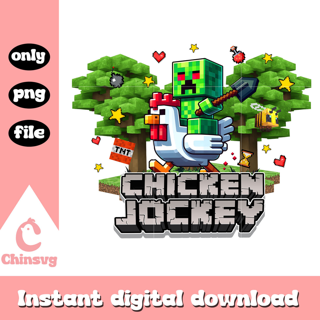 Chicken jockey minecraft design png, chicken jockey in minecraft png ...