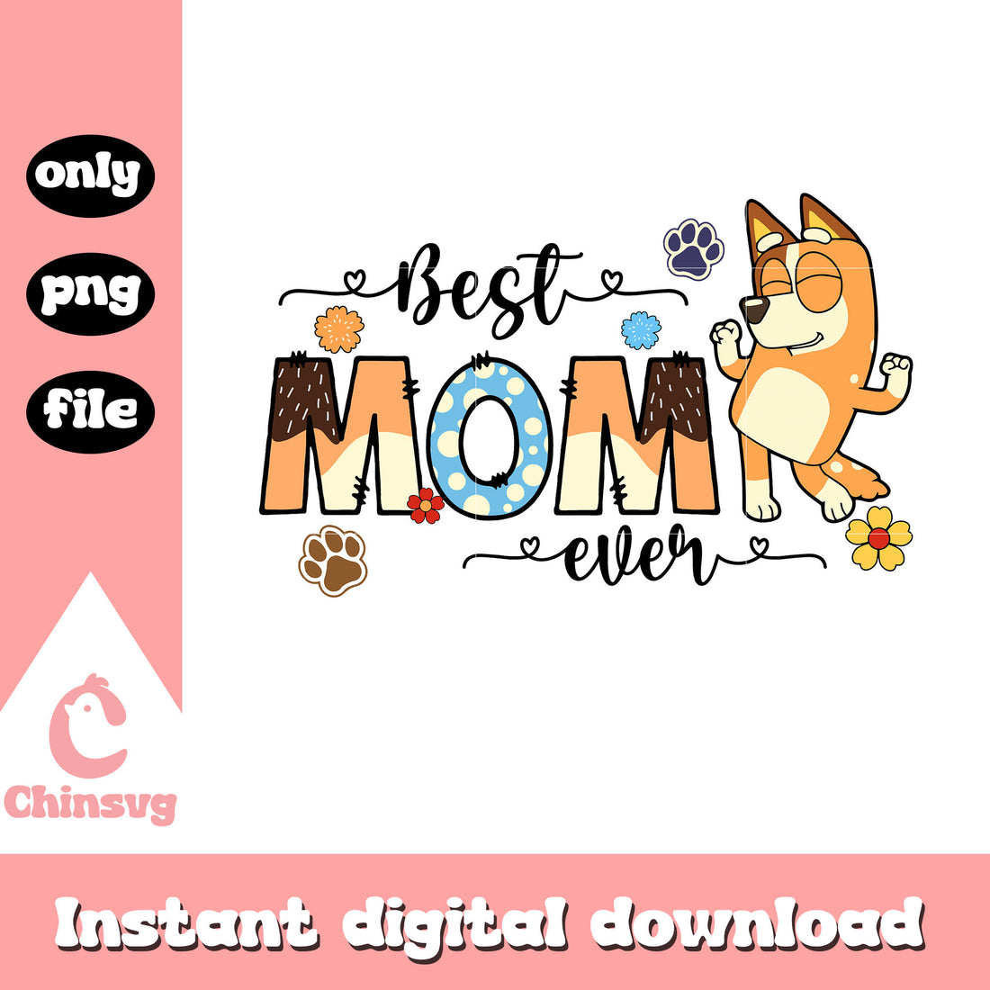 Chilli best mom ever png, Bluey mom character png, chilly heeler png ...
