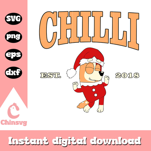 Chilli est 2018 bingo santa svg, chilli svg, cartoon svg – Chinsvg