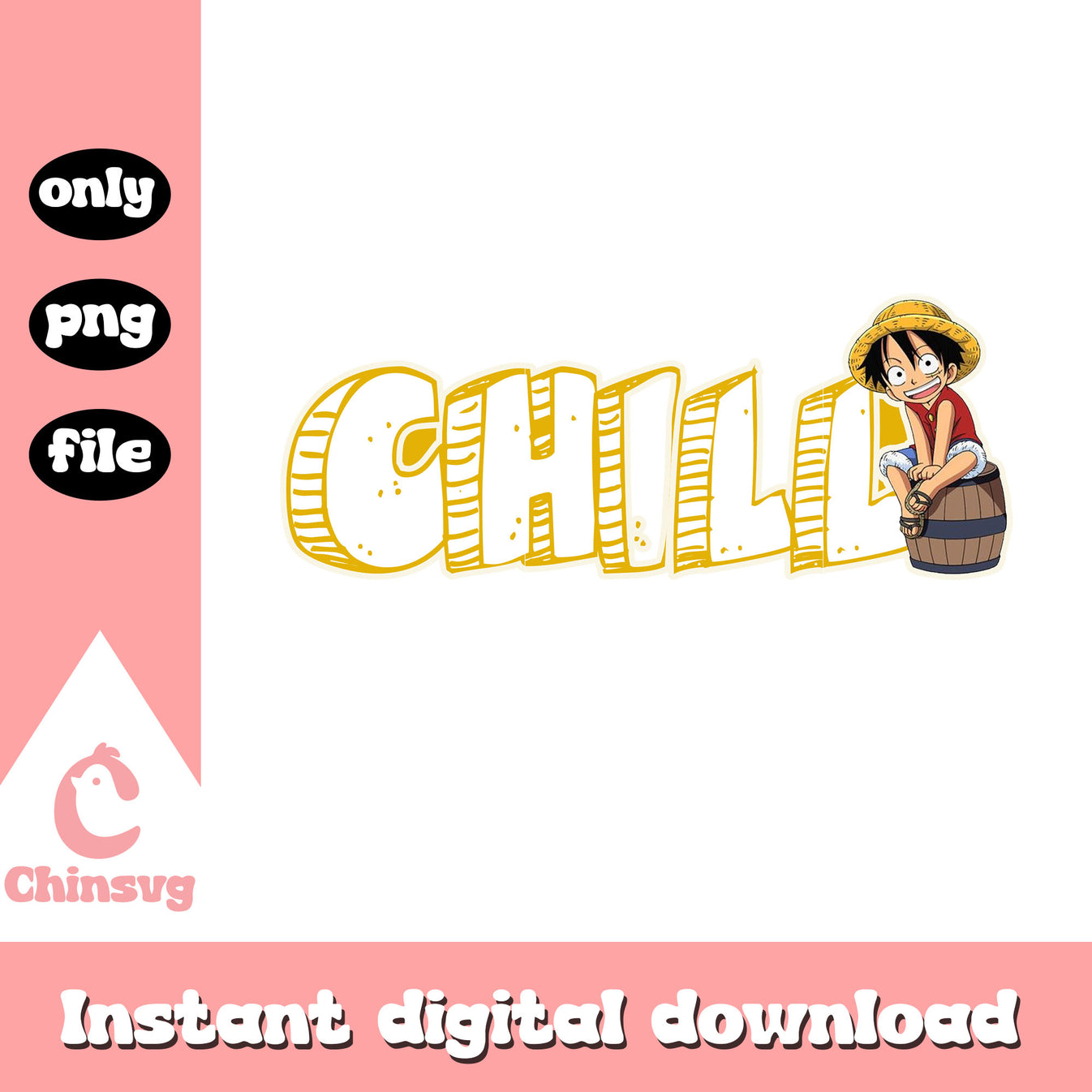 Chill monkey d luffy font design png, one piece anime png – Chinsvg
