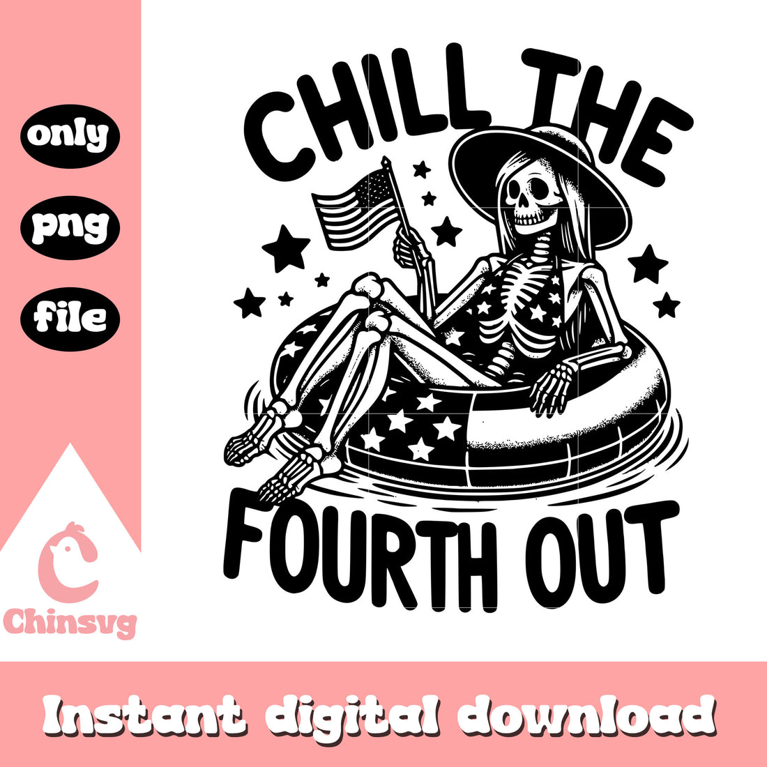 Chill the fourth out skeleton black design png, skeleton chilling png ...