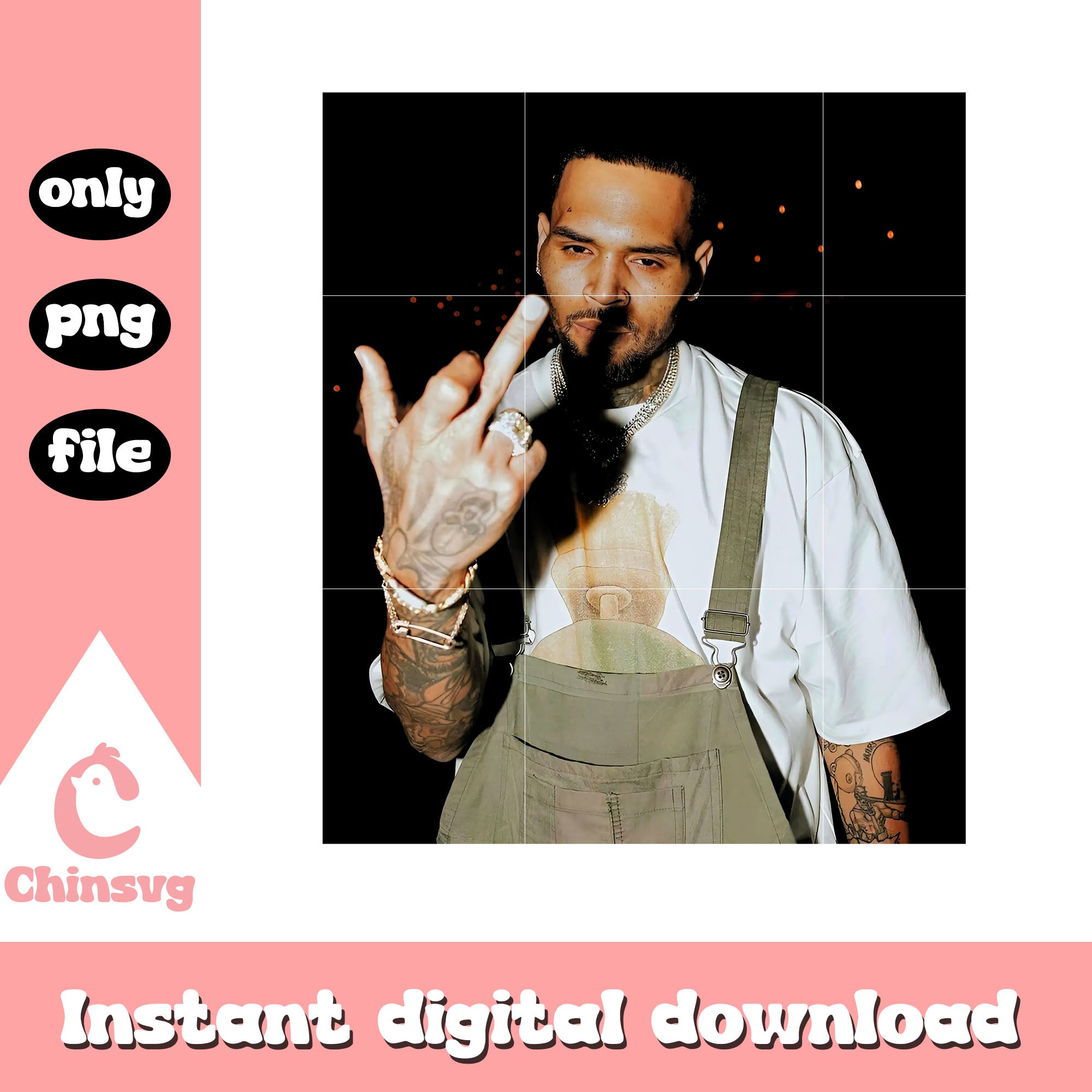 Chris brown middle finger funny design png, chris brown 2025 png – Chinsvg