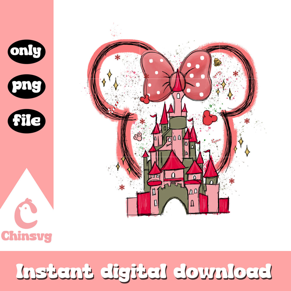Christmas castle minnie disney design png, minnie ears png – Chinsvg