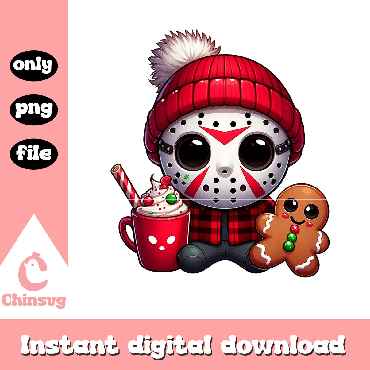 Christmas coffee cup chibi jason voorhees png, jaso voorhees png – Chinsvg