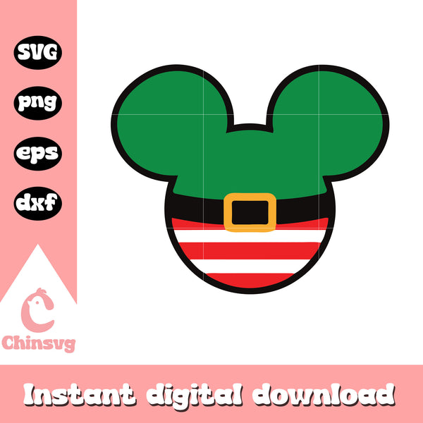 Christmas mickey head design svg, mickey mouse christmas svg – Chinsvg