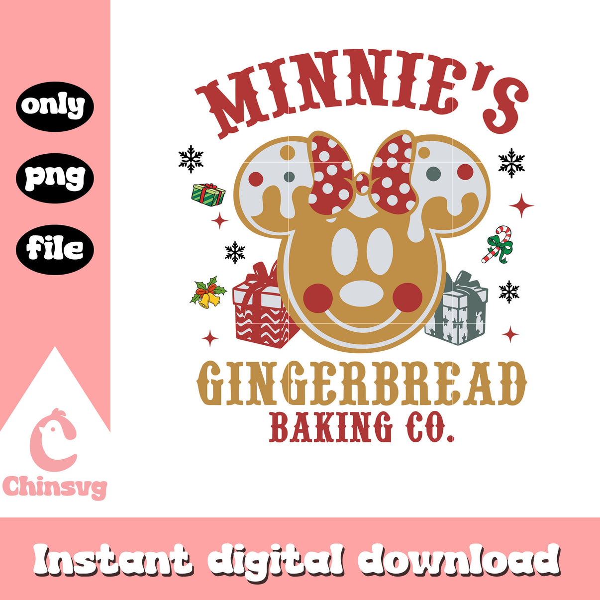 Christmas minnie gingerbread baking co png, minnie mouse cookies png ...