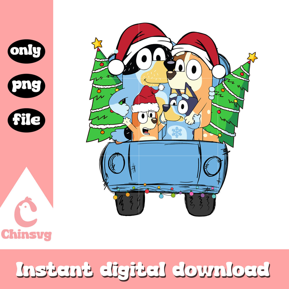 Christmas tree car bluey family movie png, christmas bluey png – Chinsvg