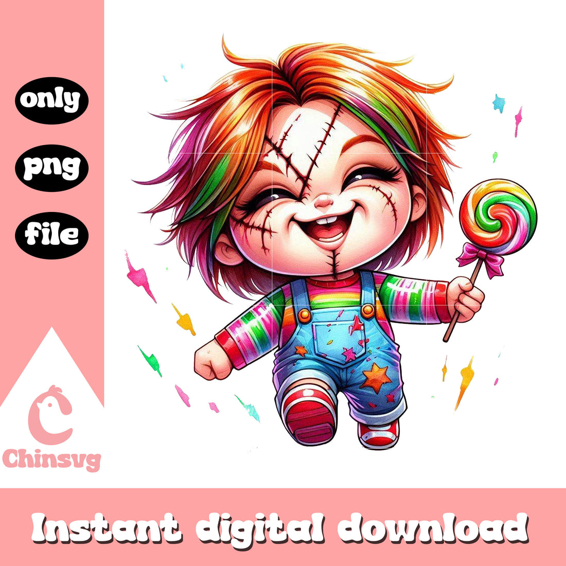 Chucky cute chibi design png, child's play horror movie png – Chinsvg