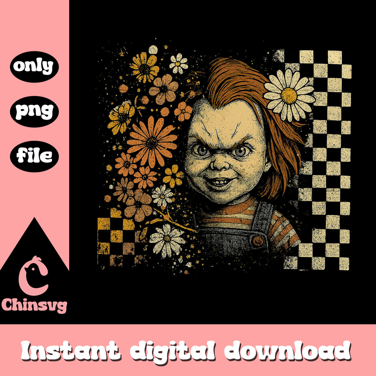 Chucky head floral design png, chucky halloween mask png – Chinsvg