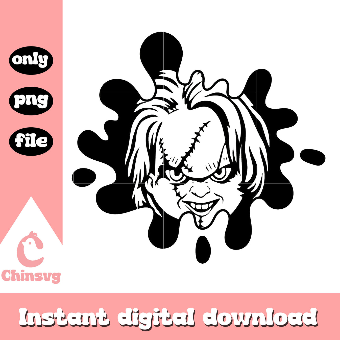 Chucky ink stain outline png, Chucky drawing png, chucky png – Chinsvg