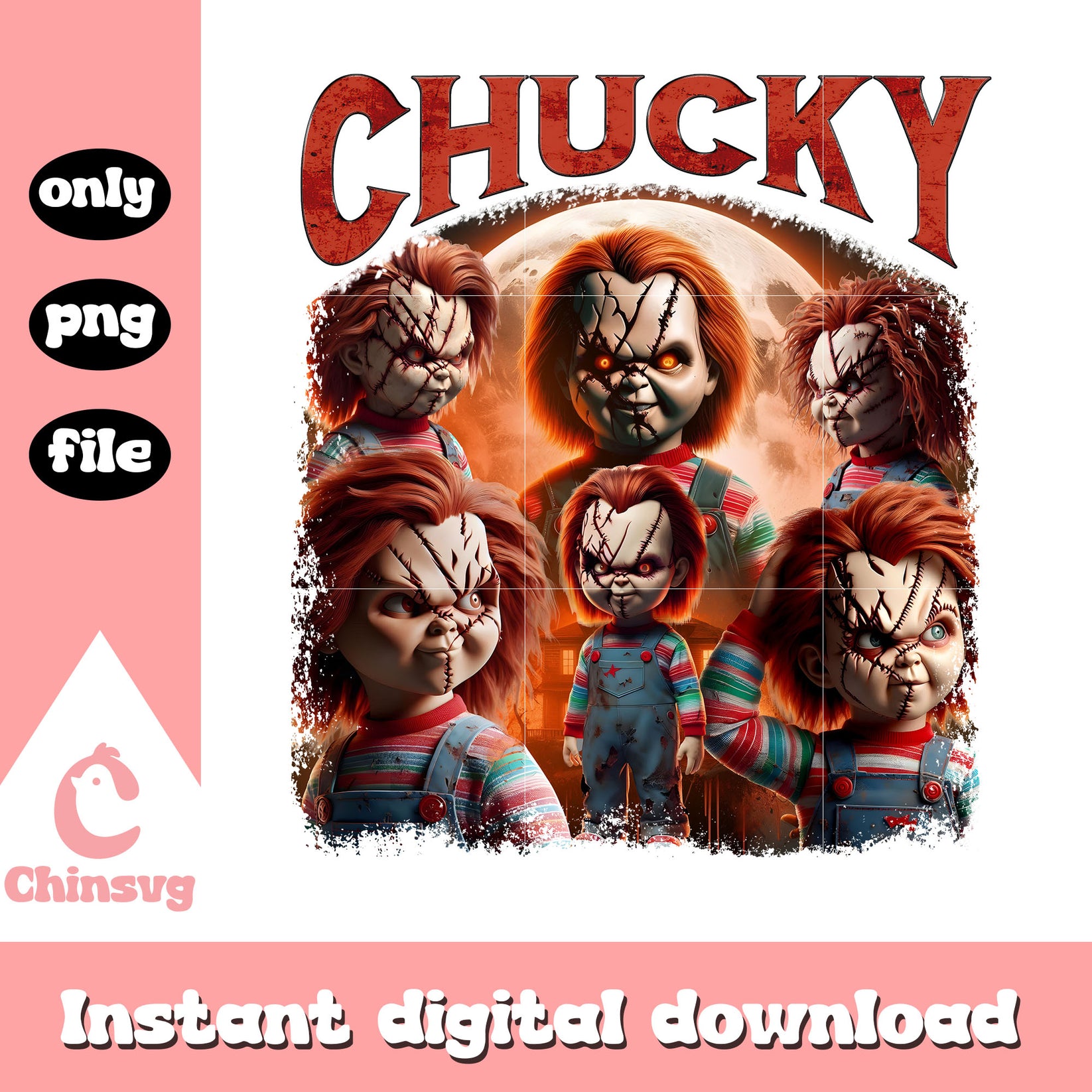 Chucky portrait collage poster png, chucky child play png – Chinsvg