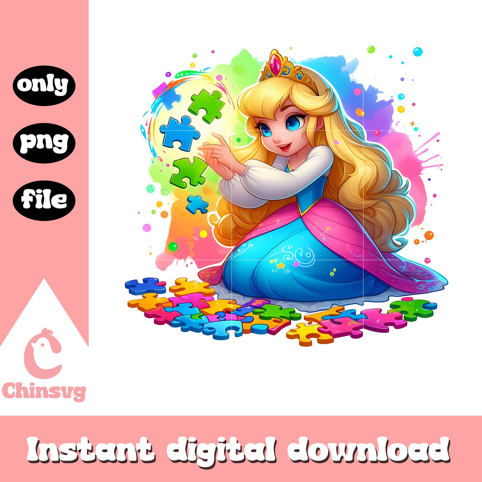 Cinderella autism png, autism awareness png, disney princess png – Chinsvg