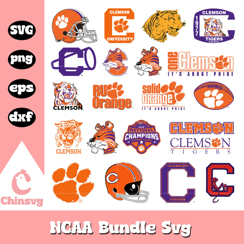 Clemson Tigers logo bundle design svg, ncaa team logo svg – Chinsvg