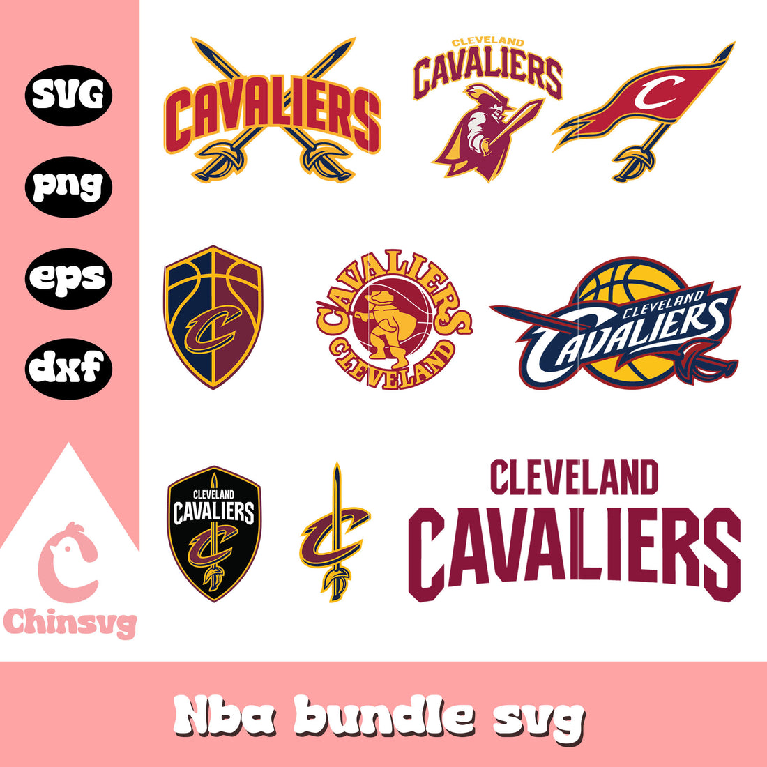 Cleveland Cavaliers logo design bundle svg, Cleveland Cavaliers svg ...