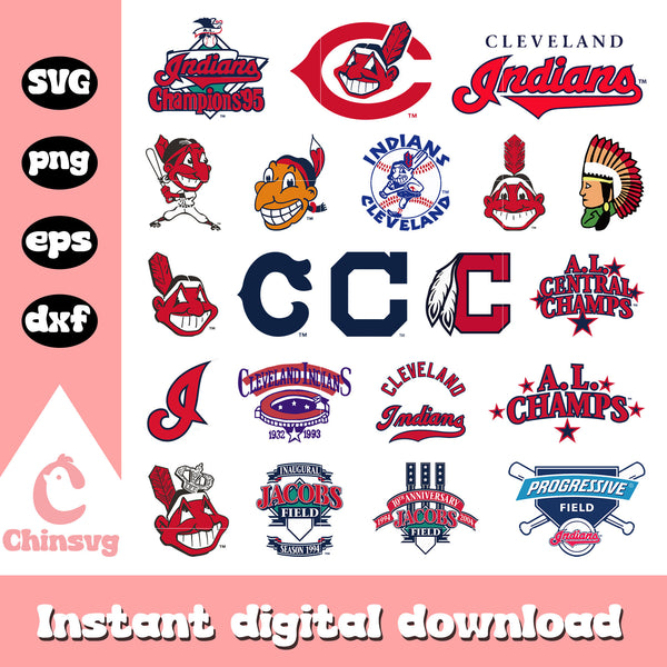 Cleveland indians baseball logo bundle svg, cleveland indians svg – Chinsvg