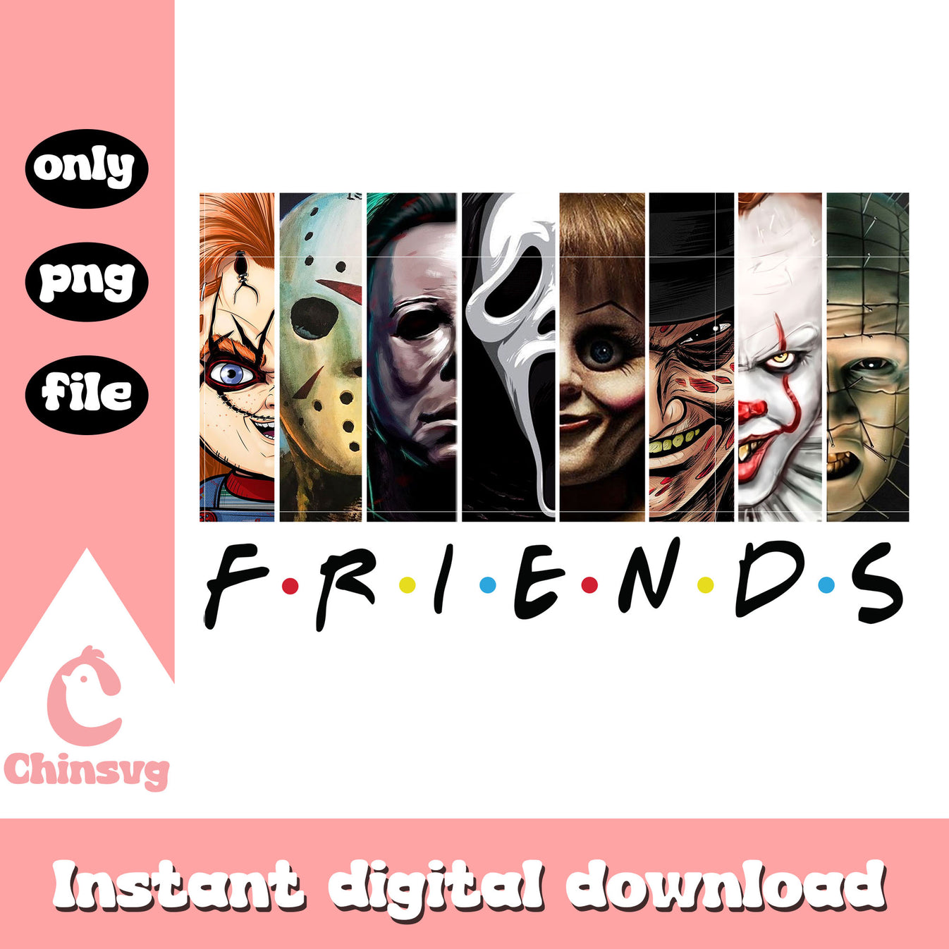 Collage friends horror character png, friends horror character png ...