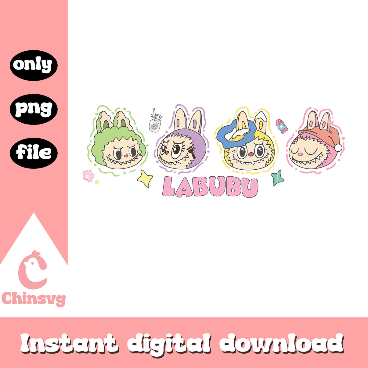 Colors labubu head clipart drawing png, labubu drawing png – Chinsvg