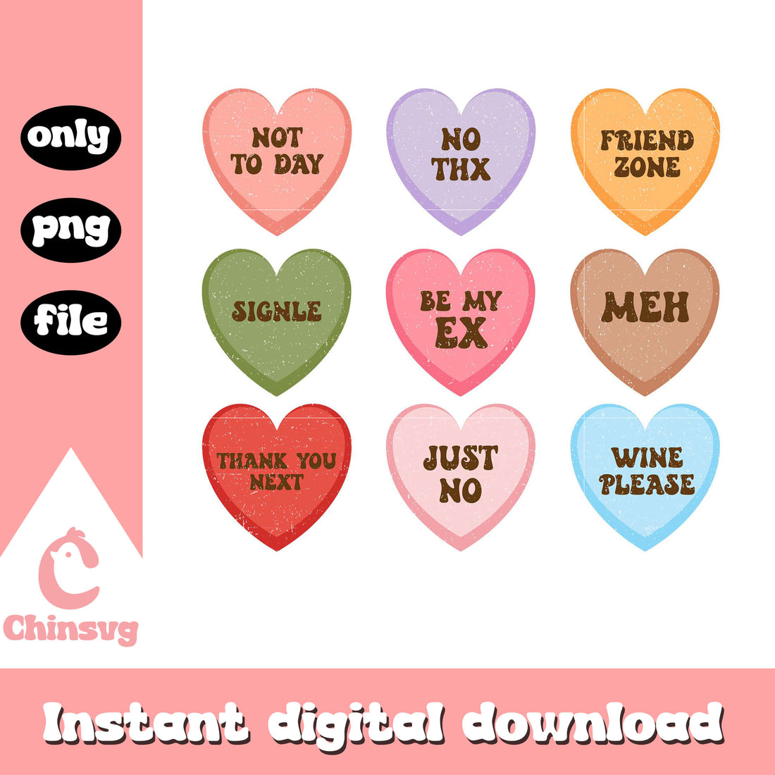 Conversation Candy Hearts png, Valentine day png, heart png – Chinsvg