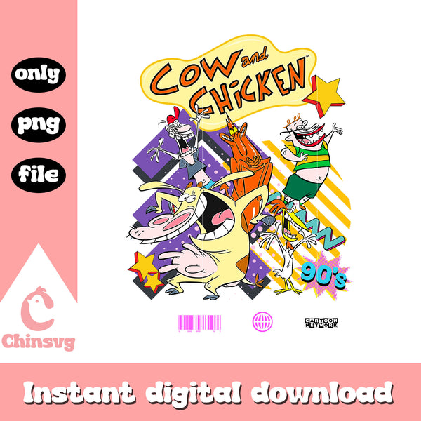 Cow and chicken 90s characters design png, cow and chicken png – Chinsvg