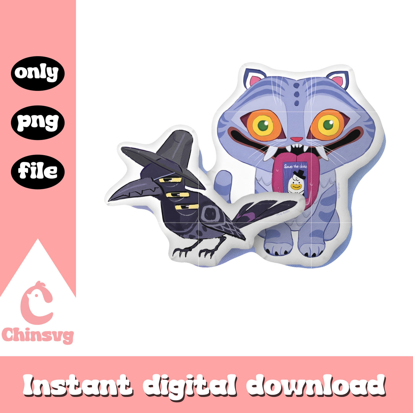 Crow and demon derpy sticker design png, kpop deco stickers png – Chinsvg