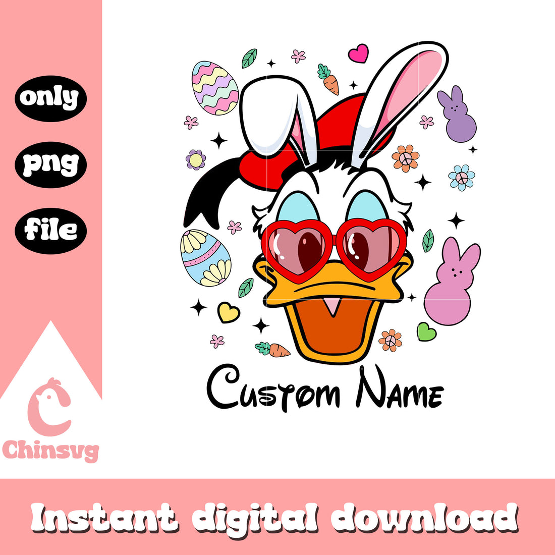 Custom name donald character png, easter day png, disney png – Chinsvg