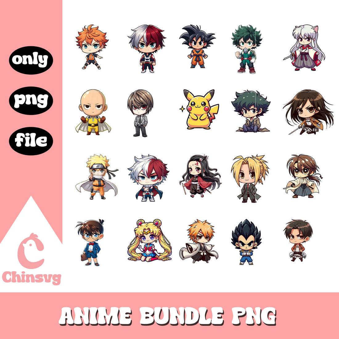Cute chibi anime characters bundle png, anime characters png – Chinsvg