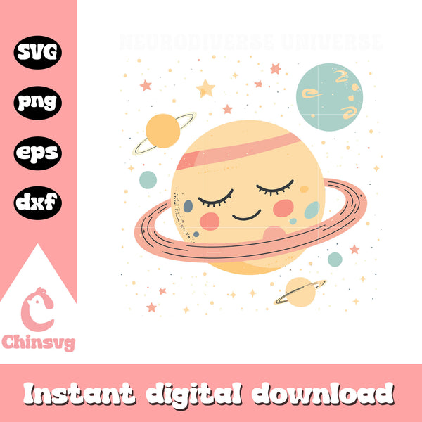 Cute cartoon planets design svg, autism awareness day svg – Chinsvg