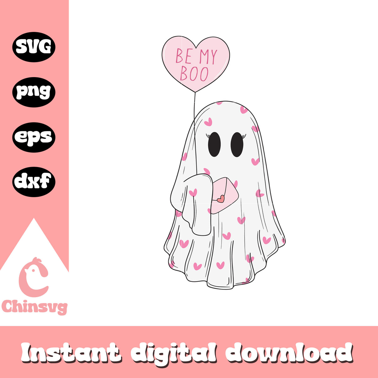 Cute ghost be my boo valentine svg, ghost svg, valentine svg – Chinsvg