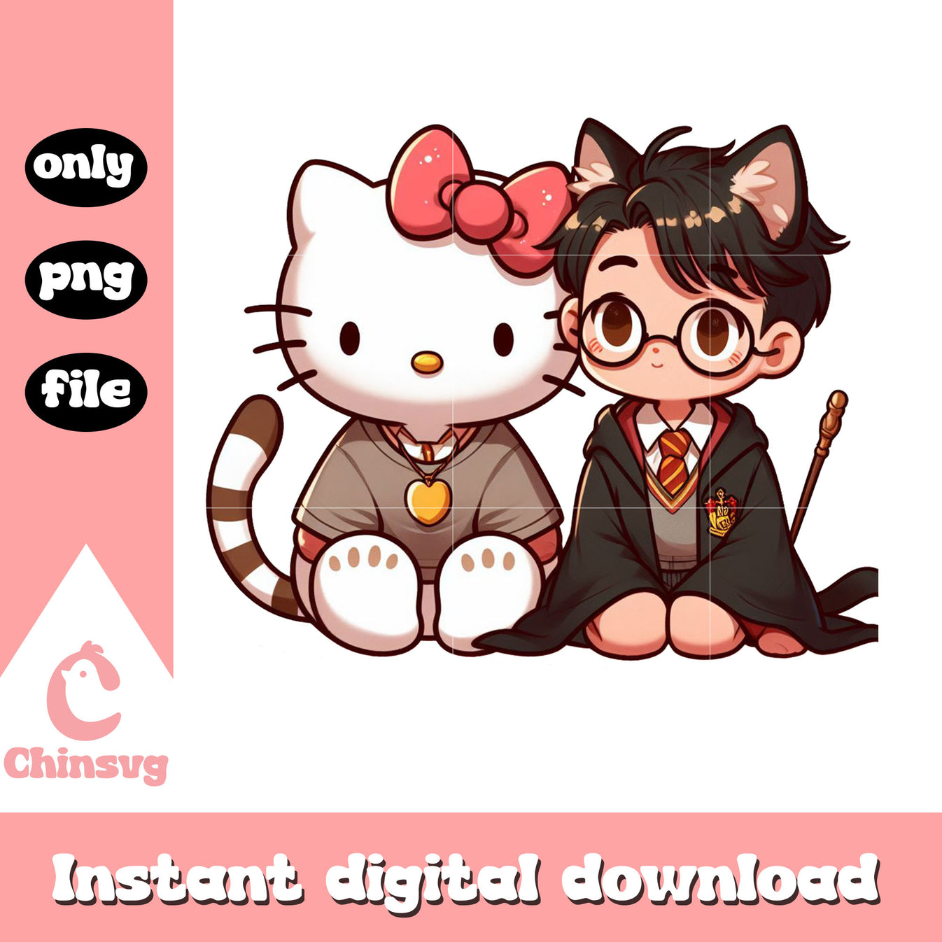 Cute harry potter cartoon x hello kitty png, harry potter movies png ...