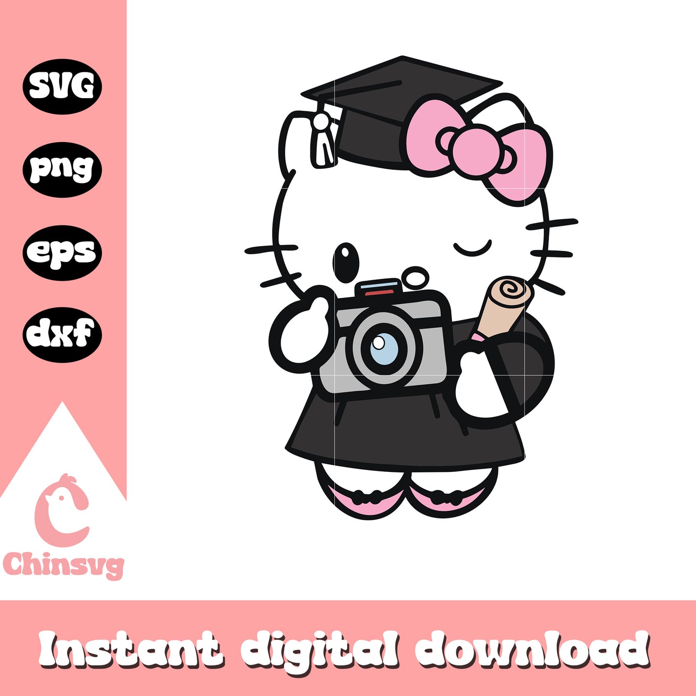 Cute hello kitty graduation svg, hello kitty svg, graduation svg – Chinsvg