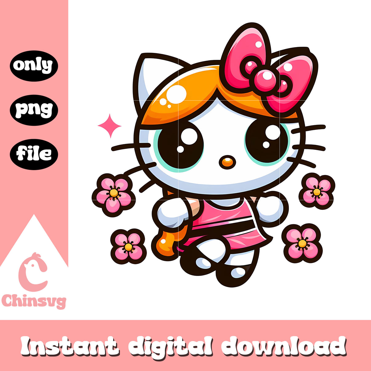 Cute kitty cat cosplay powerPuff girl png, hello kitty png – Chinsvg