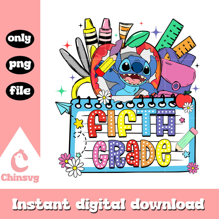Cute stitch school supplies fifth grade png, cartoons schools png – Chinsvg