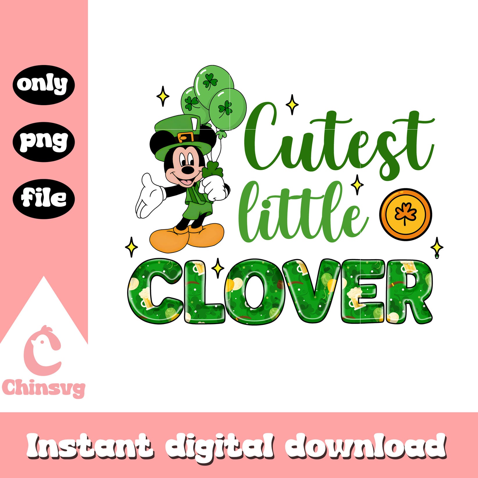 Cutest little clover png, mickey mouse png, patrick day png – Chinsvg