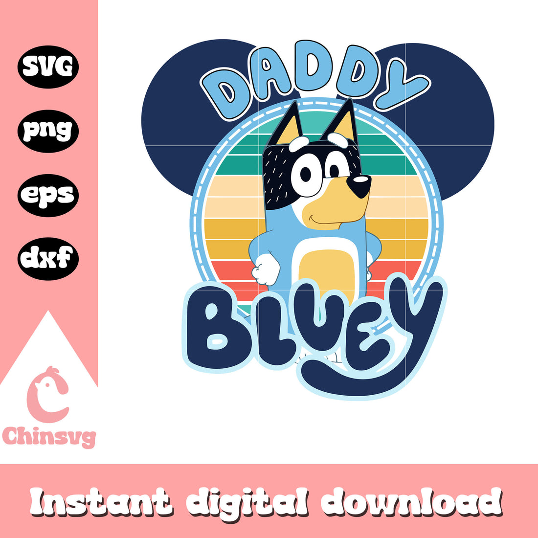 Daddy bluey mickey head svg, bluey character svg, mickey svg – Chinsvg