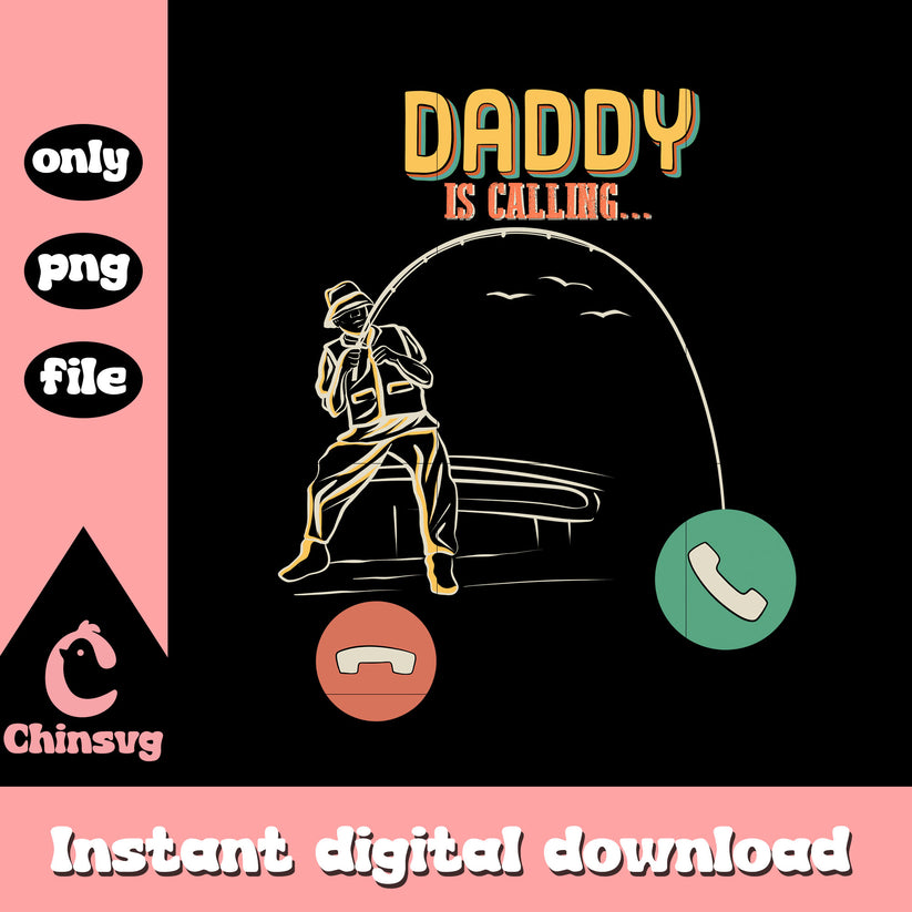 Daddy is calling logo design png, fishing dad png, dad fish png – Chinsvg