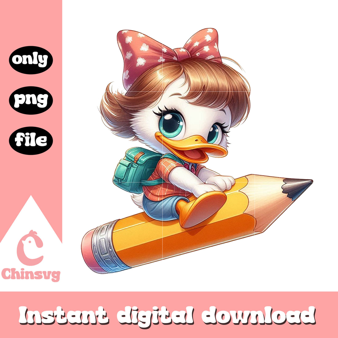 Daisy duck driving pencil png, magic school png – Chinsvg