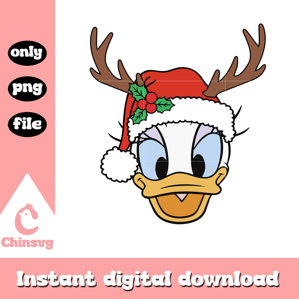 Daisy face christmas reindeer png, disney christmas png – Chinsvg